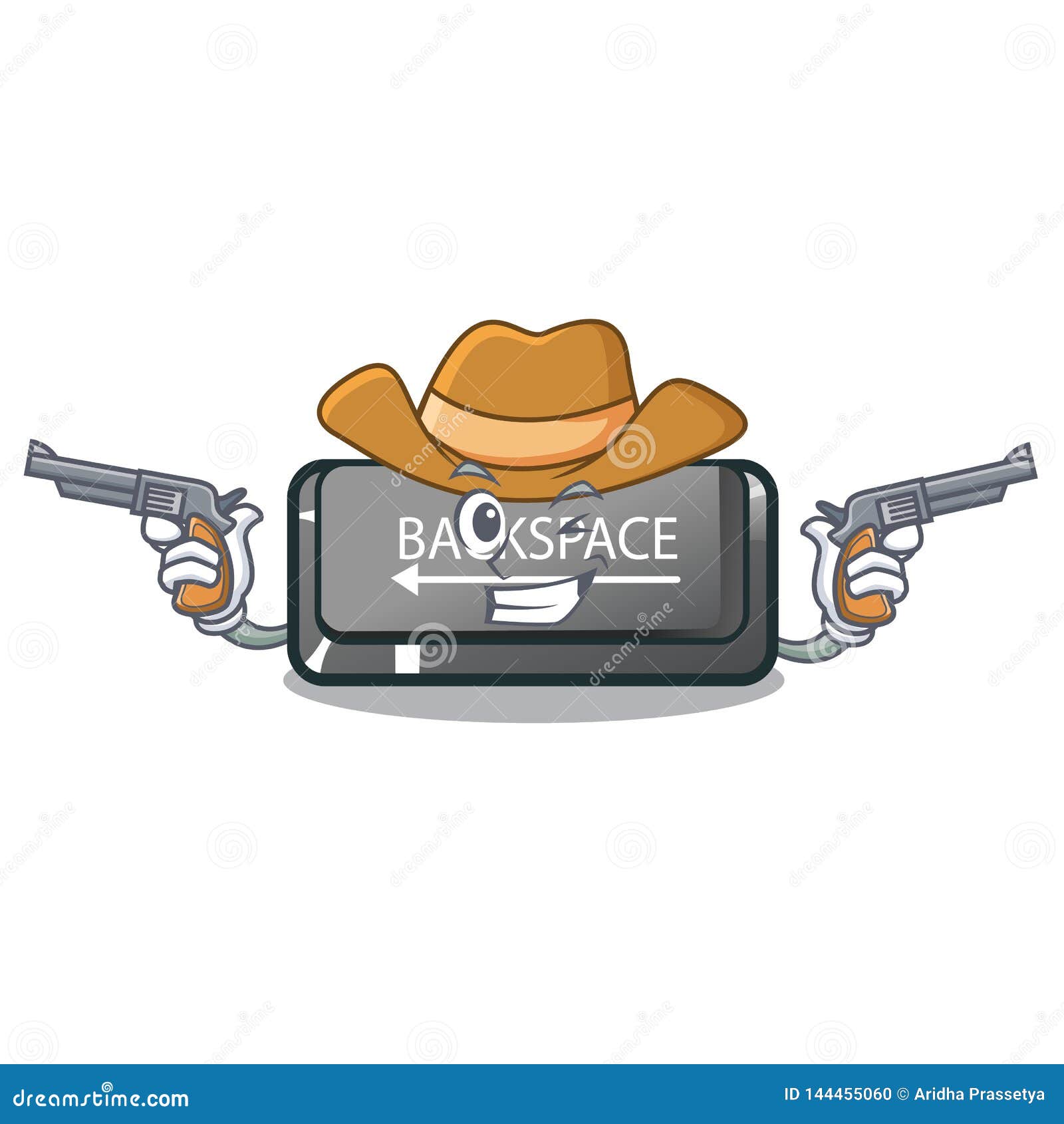 With Box Button Backspace In The Shape Cartoon Vector Illustration ...