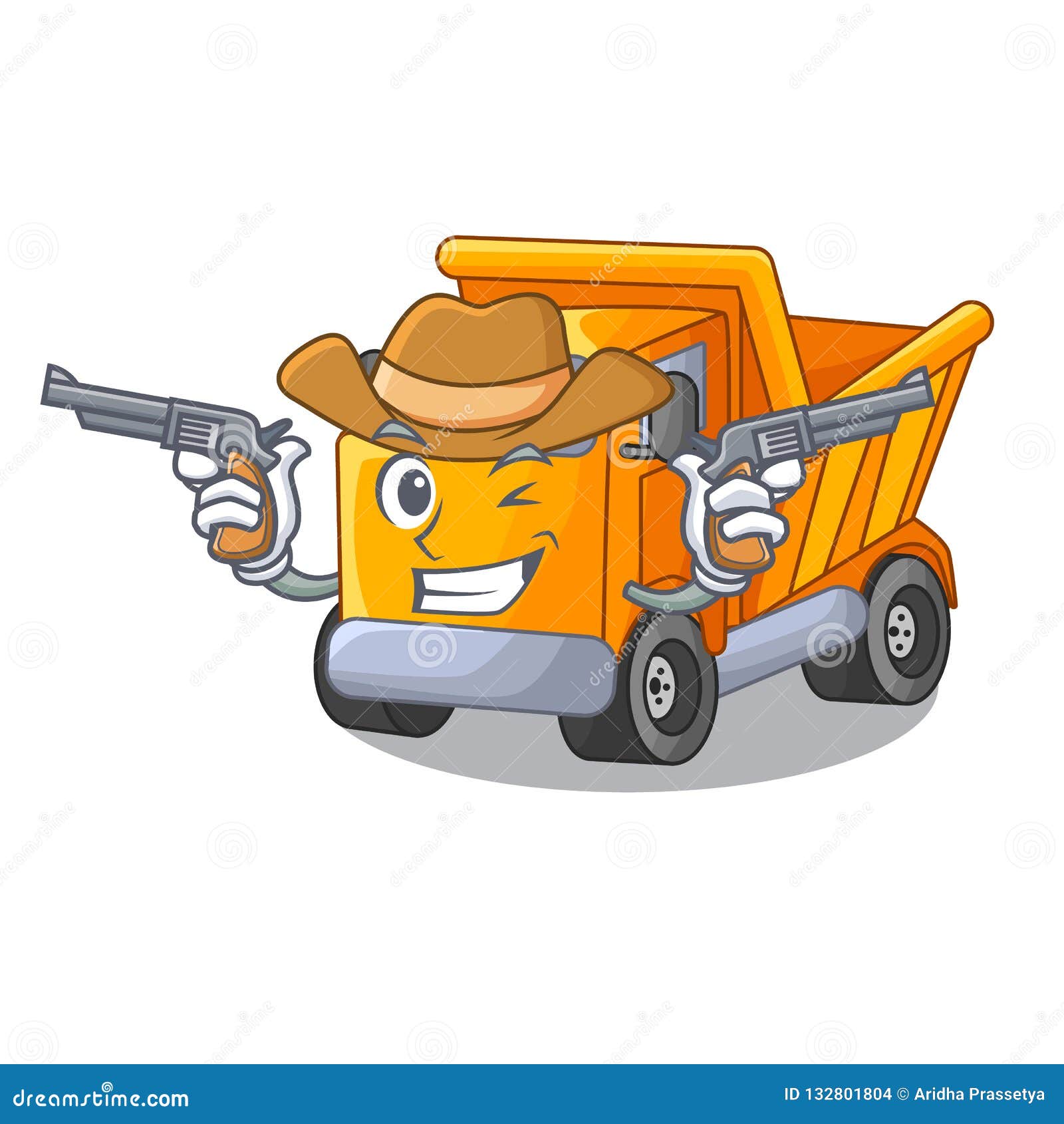 Cowboy Cartoon Truck on the Table Learn Stock Vector - Illustration of ...