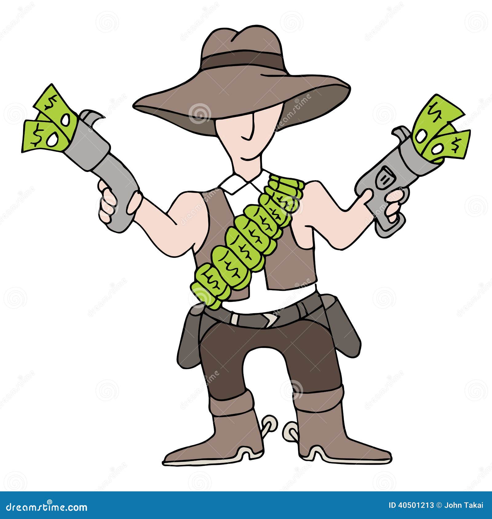 Cowboy Cash stock vector. Illustration of loan, finance - 40501213