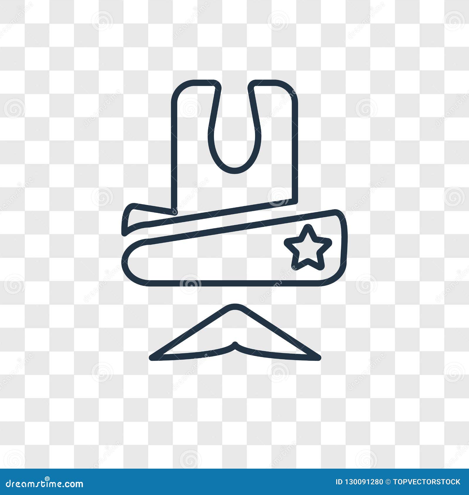 Cowboy Concept Vector Linear Icon Isolated On Transparent Background ...
