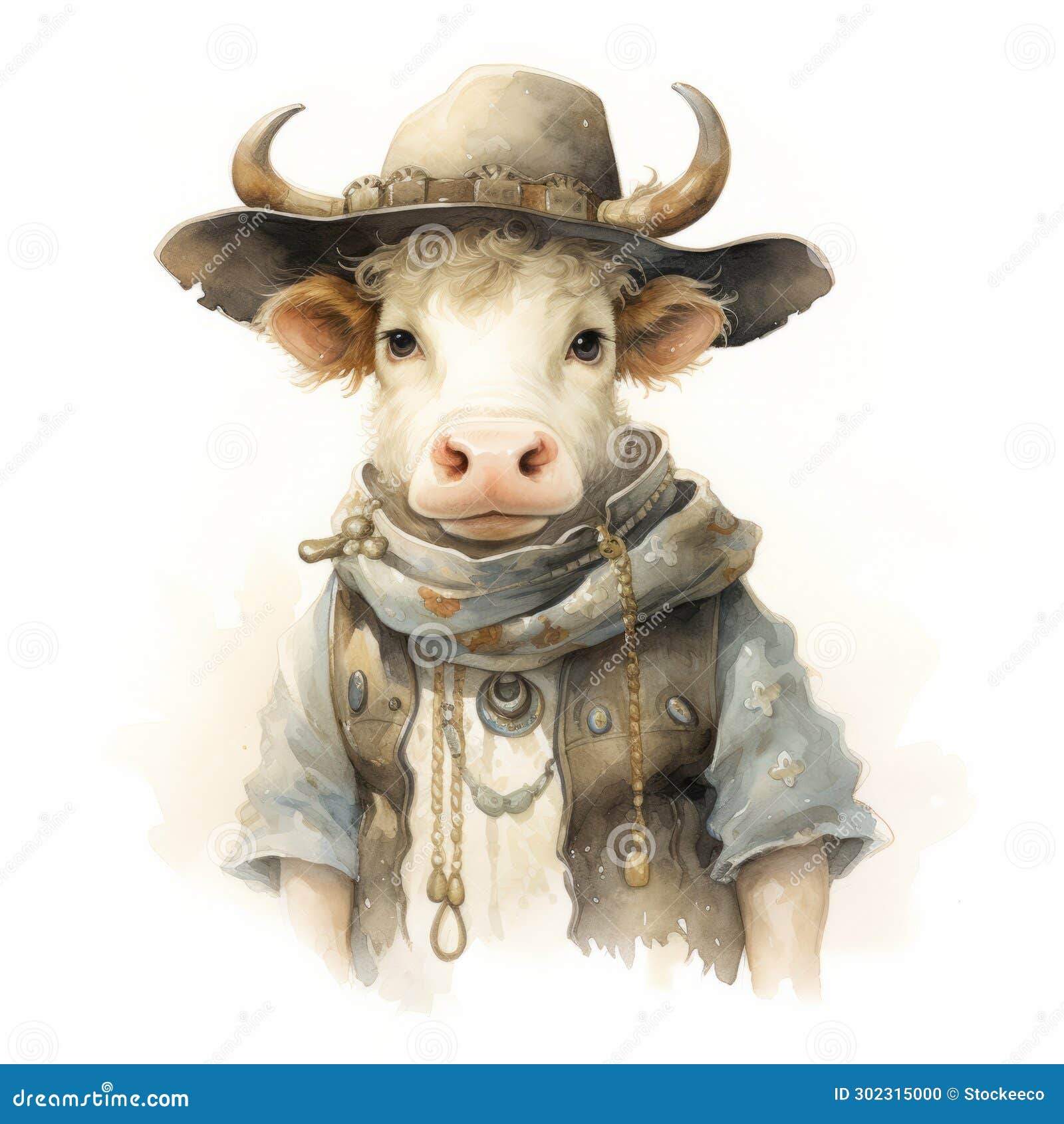 Cowboy Cow in Steampunk Style: Realism with Fantasy Elements Stock ...
