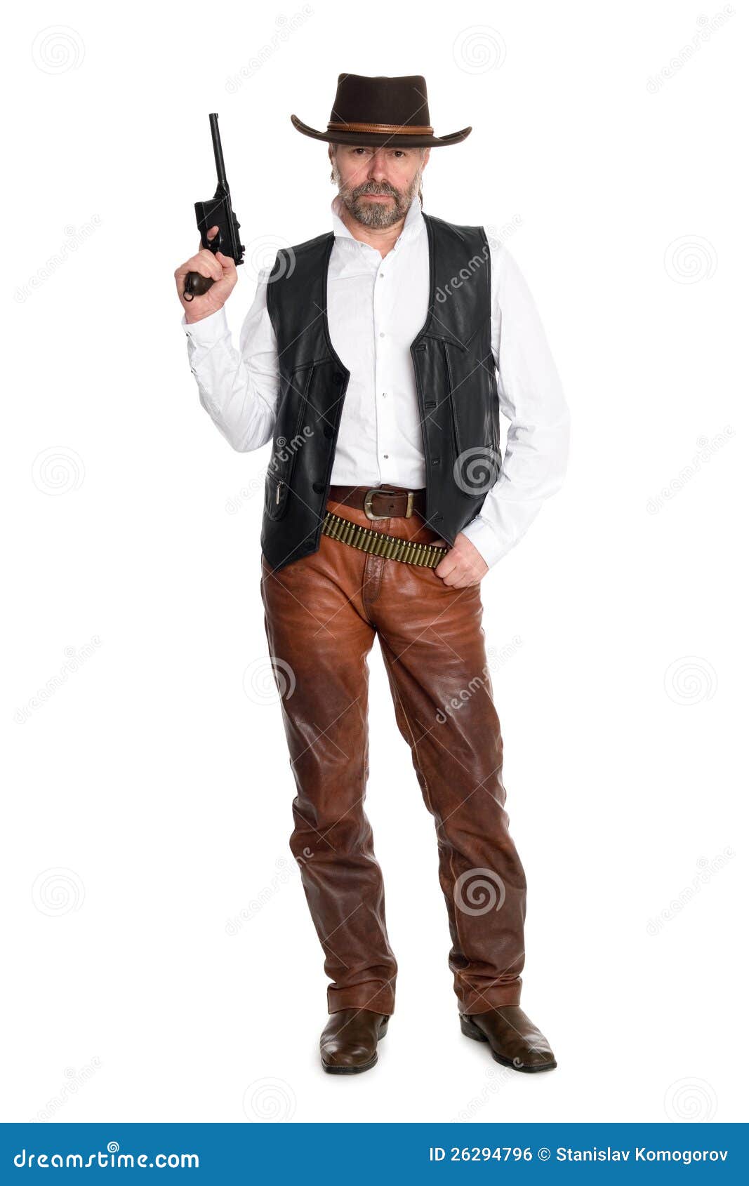 Cowboy D'homme Avec Le Canon Photo stock - Image du caucasien, homme ...