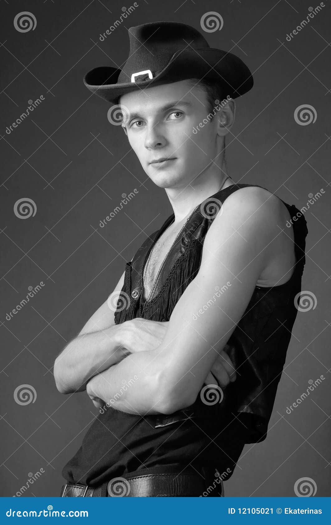 Cowboy d'homme de couleur image stock. Image du clothing - 12105021