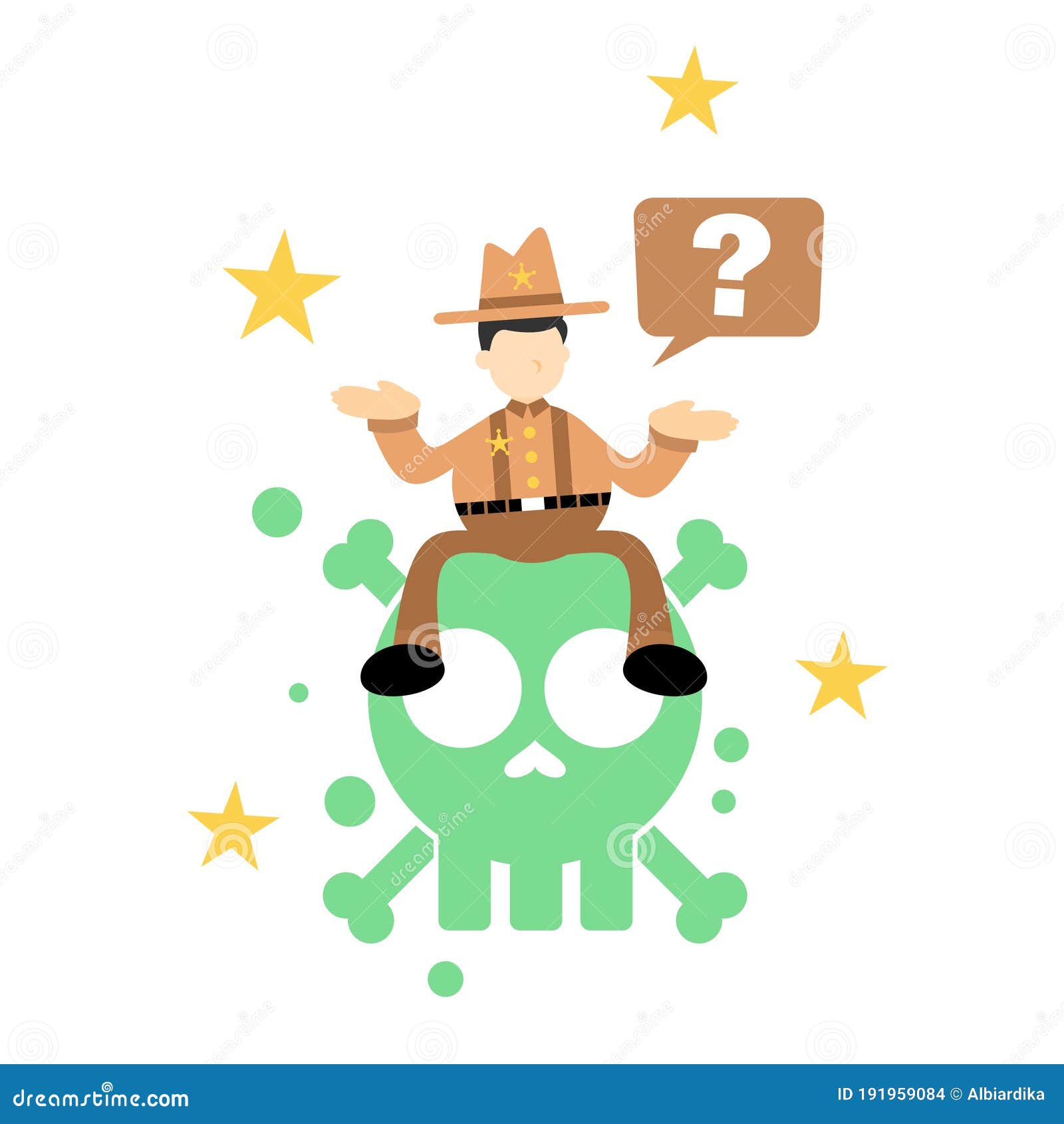 Cowboy Skeleton And Gun. Wild West Dead Gunfighter. Western Man Cartoon ...