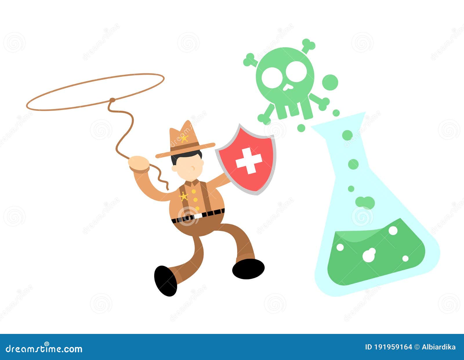 Cowboy America Stop Hazardous Skull Alert Danger Toxic Laboratory ...