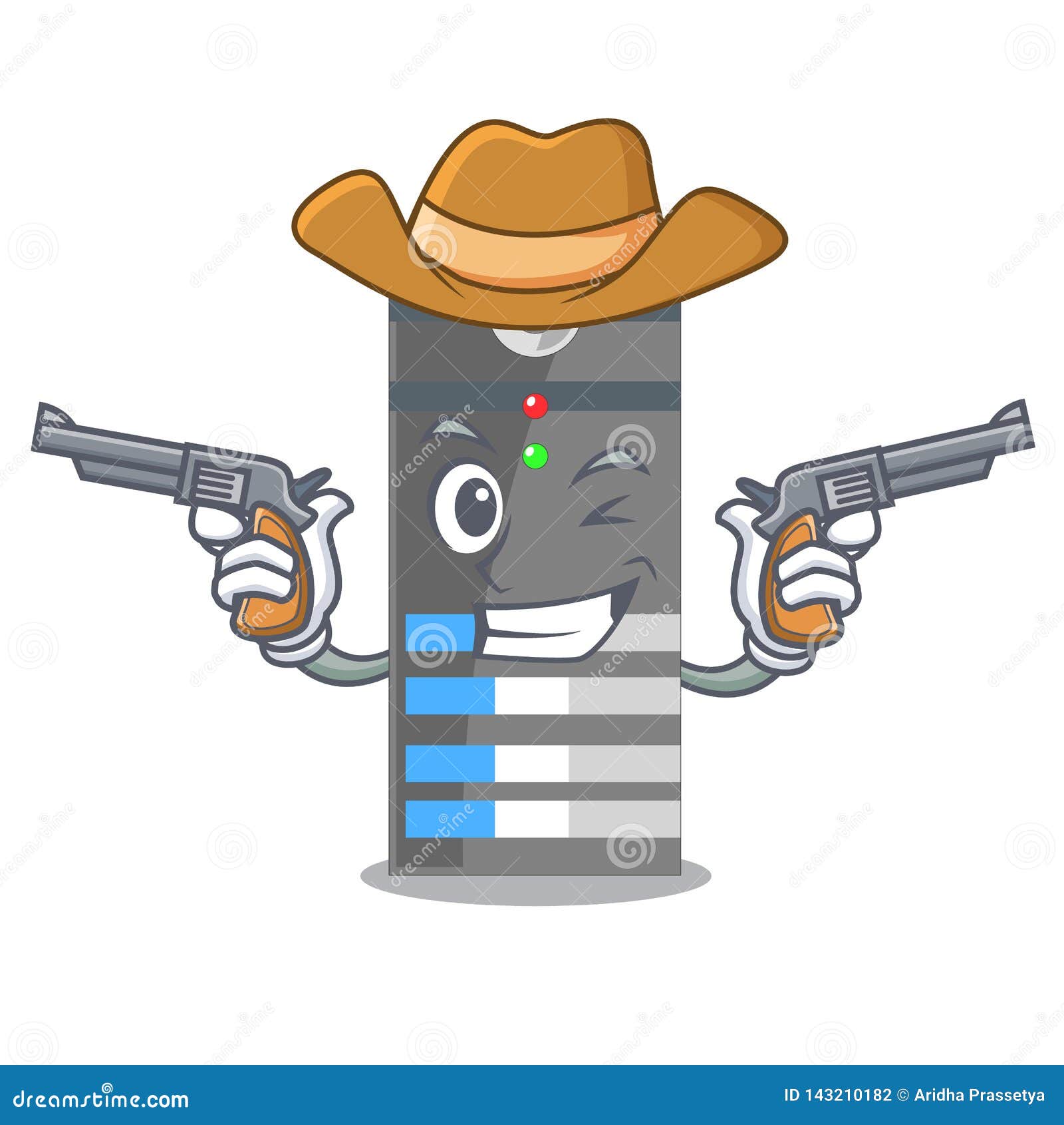 Cowboy Data Server Next the Cartoon Computer Stock Vector ...