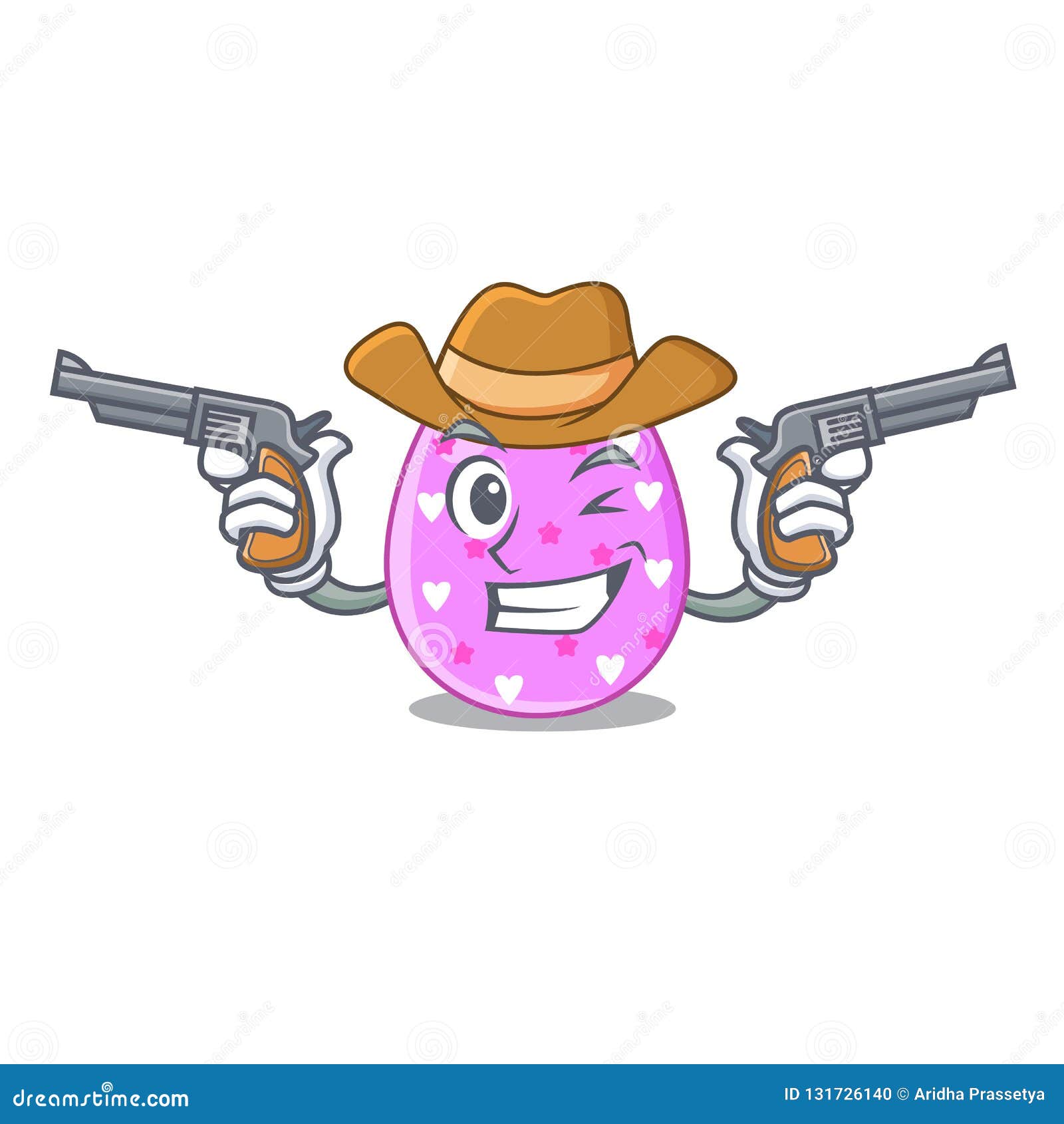 Cowboy Easter Rabbit And Easter Eggs. Cute Bunny In Cowboy Hat And ...