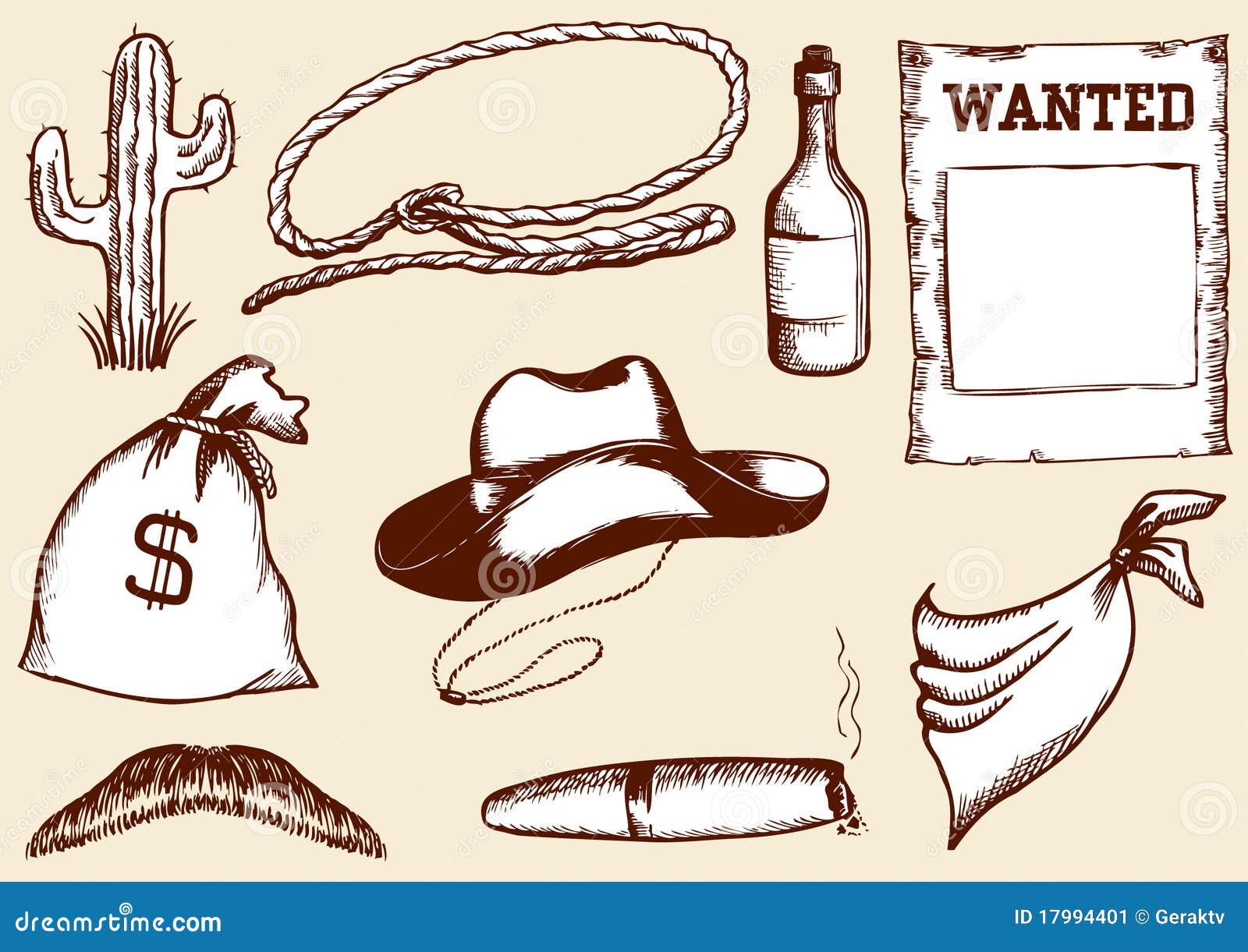 Cowboy elements stock vector. Illustration of appaloosa - 17994401