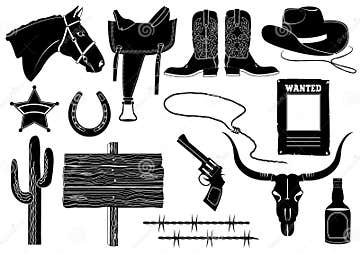 Cowboy elements. West life stock vector. Illustration of cowboy - 11787758