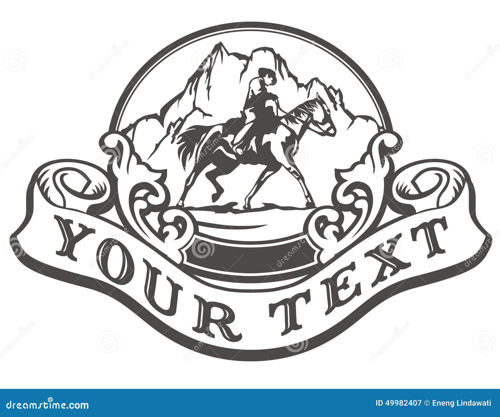Cowboy emblem stock illustration. Illustration of cowboy - 49982407