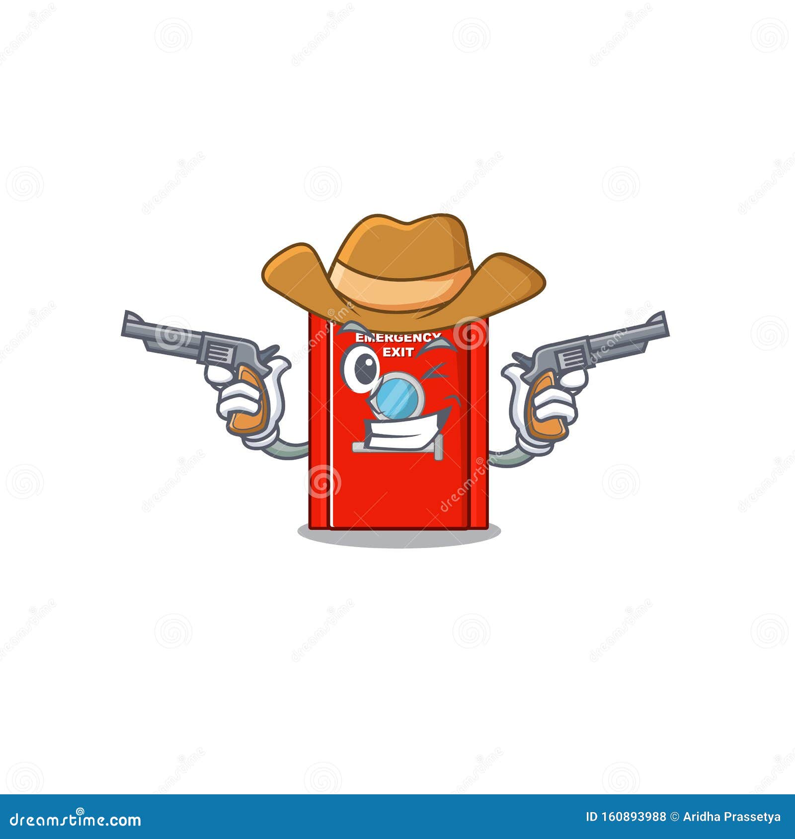 Cowboy Emergency Exit Door with the Character Stock Vector ...