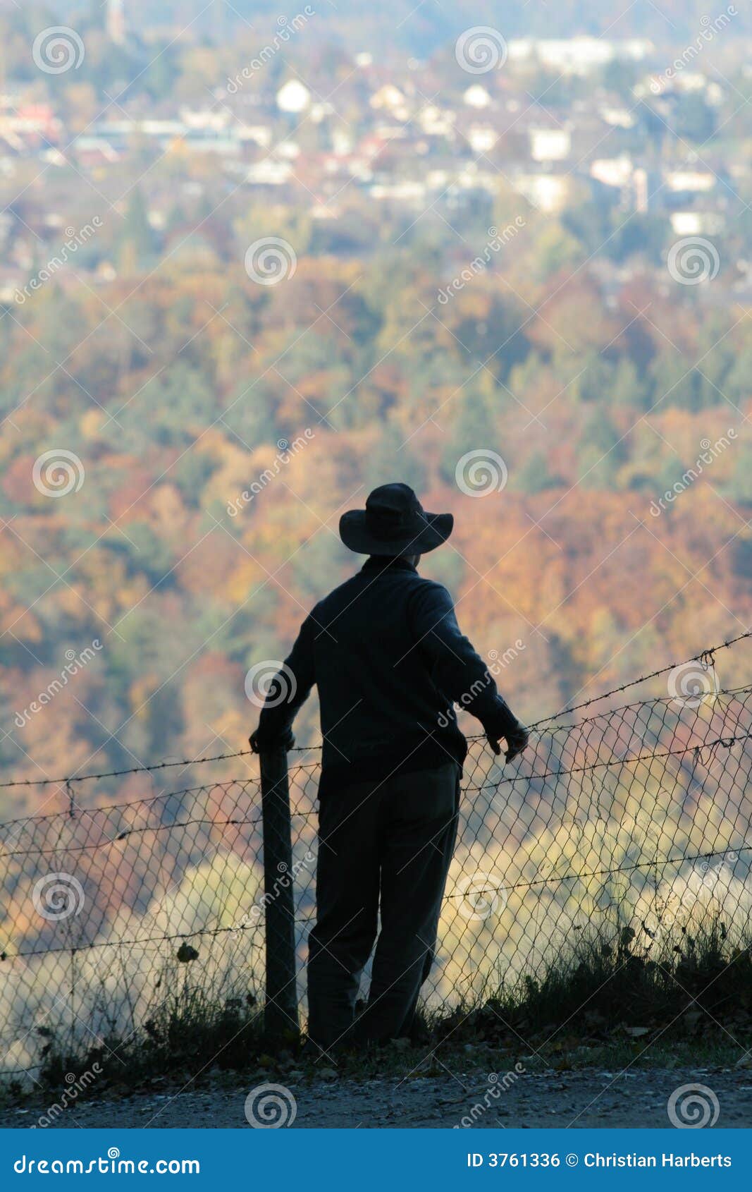 Cowboy Fence Silhouette stock photo. Image of hiking, development - 3761336