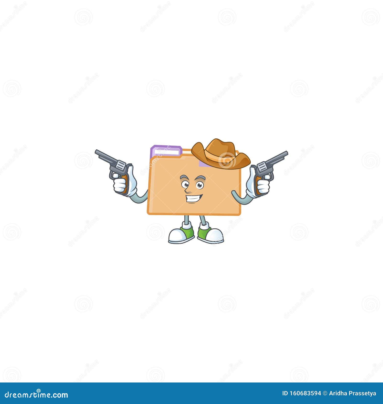 Cowboy Folder for Saving a File Document Stock Vector - Illustration of ...