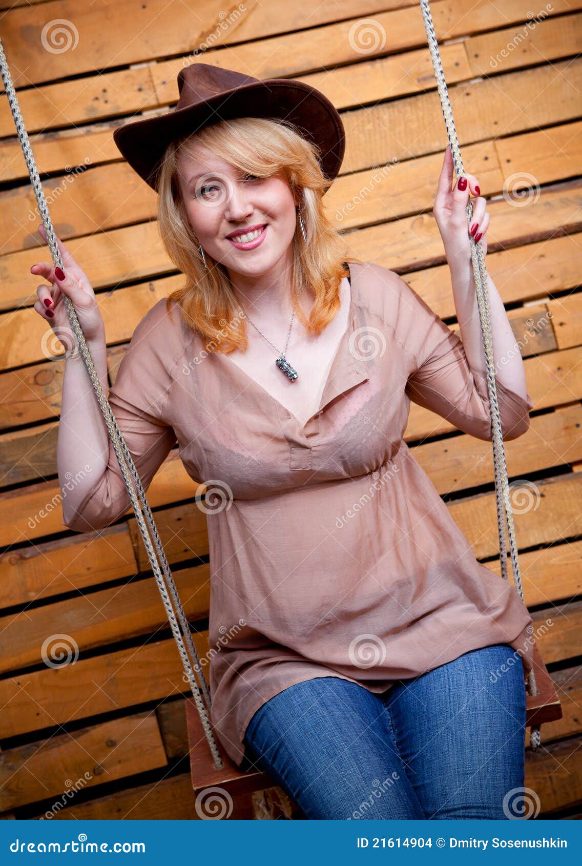 Cowboy girl in hat stock photo. Image of smooth, barn - 21614904