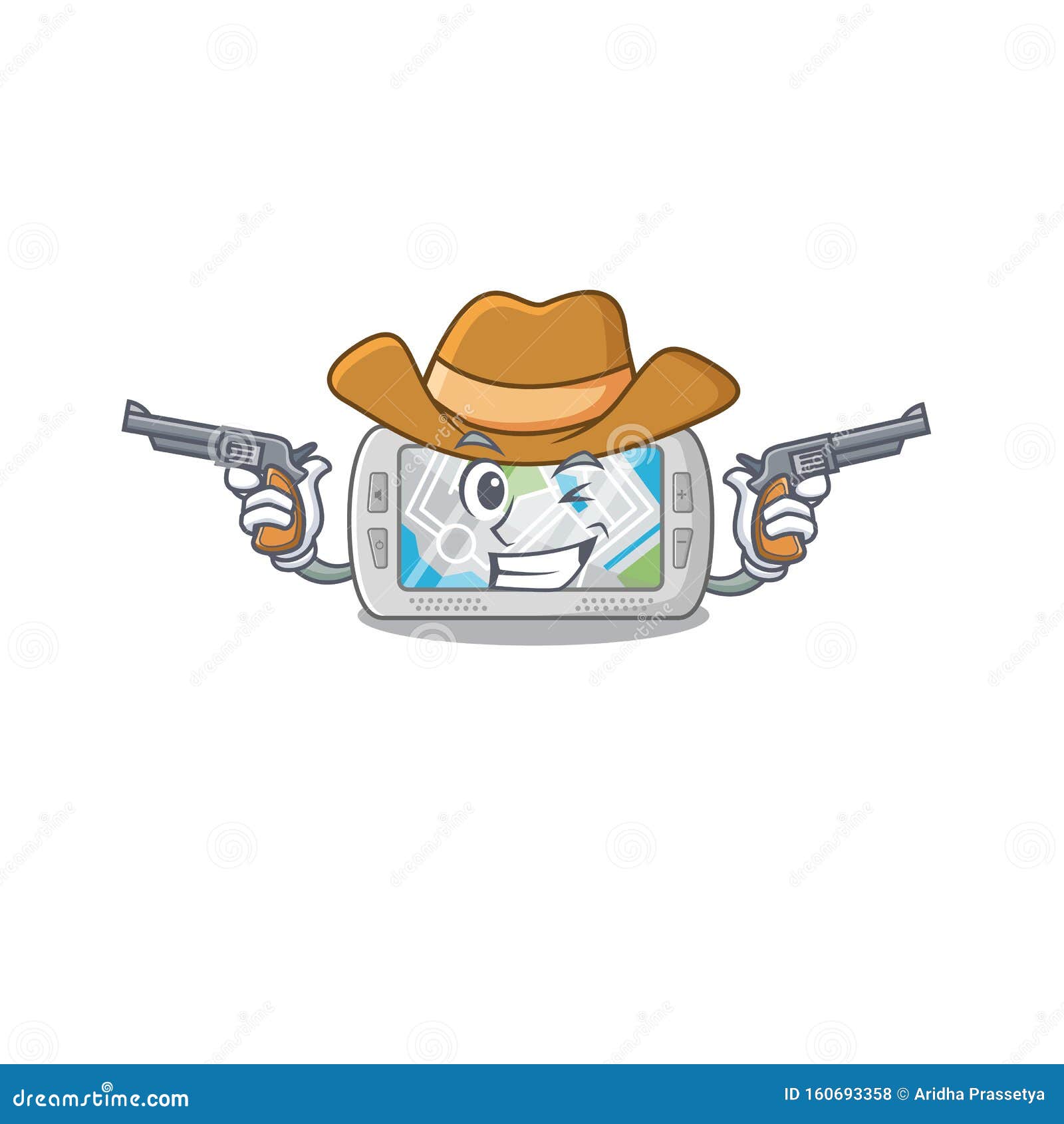 Cowboy Global Positioning System in the Cartoon Stock Vector ...