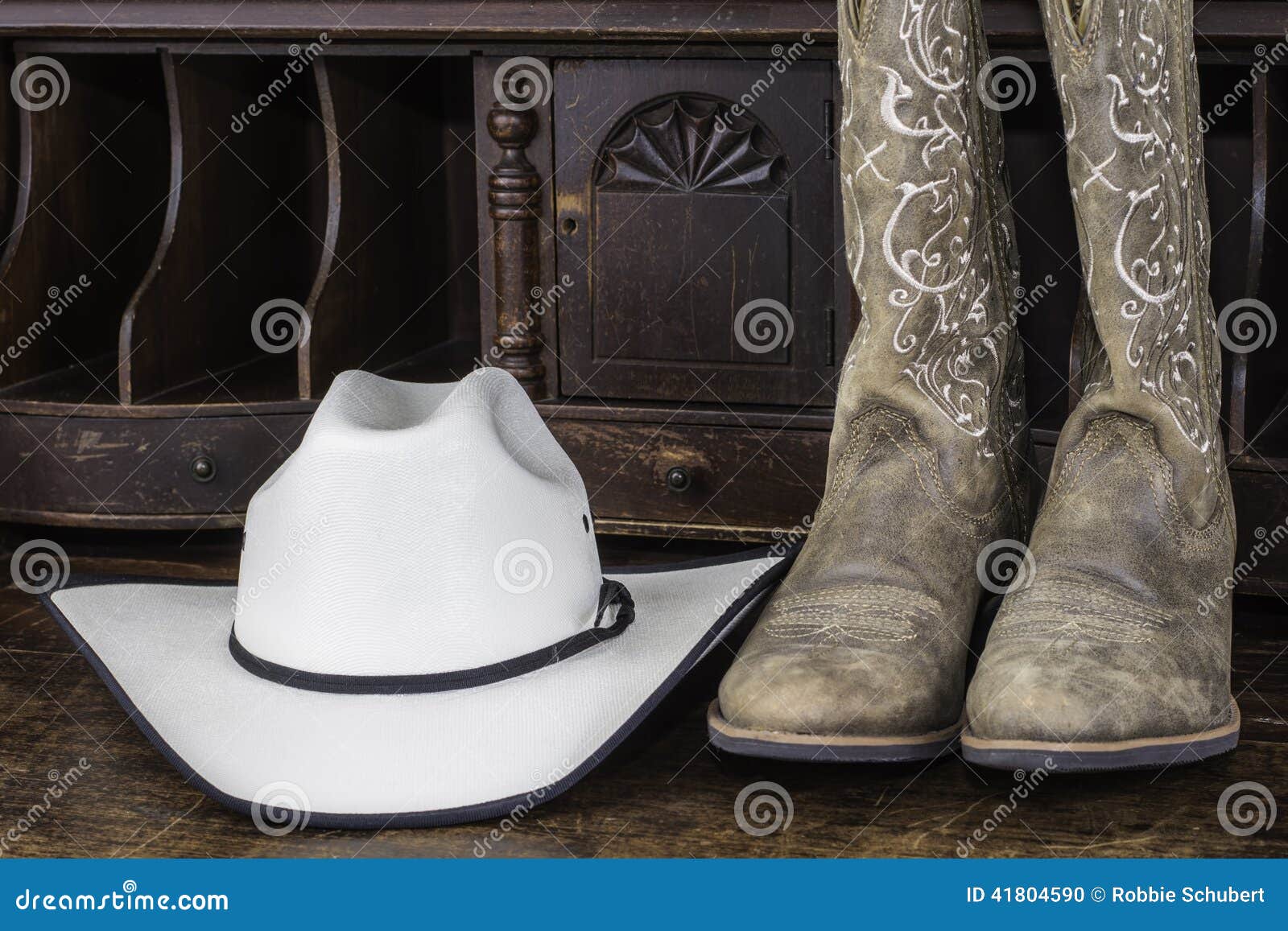 Cowboy Hat and Boots stock photo. Image of nostalgic - 41804590