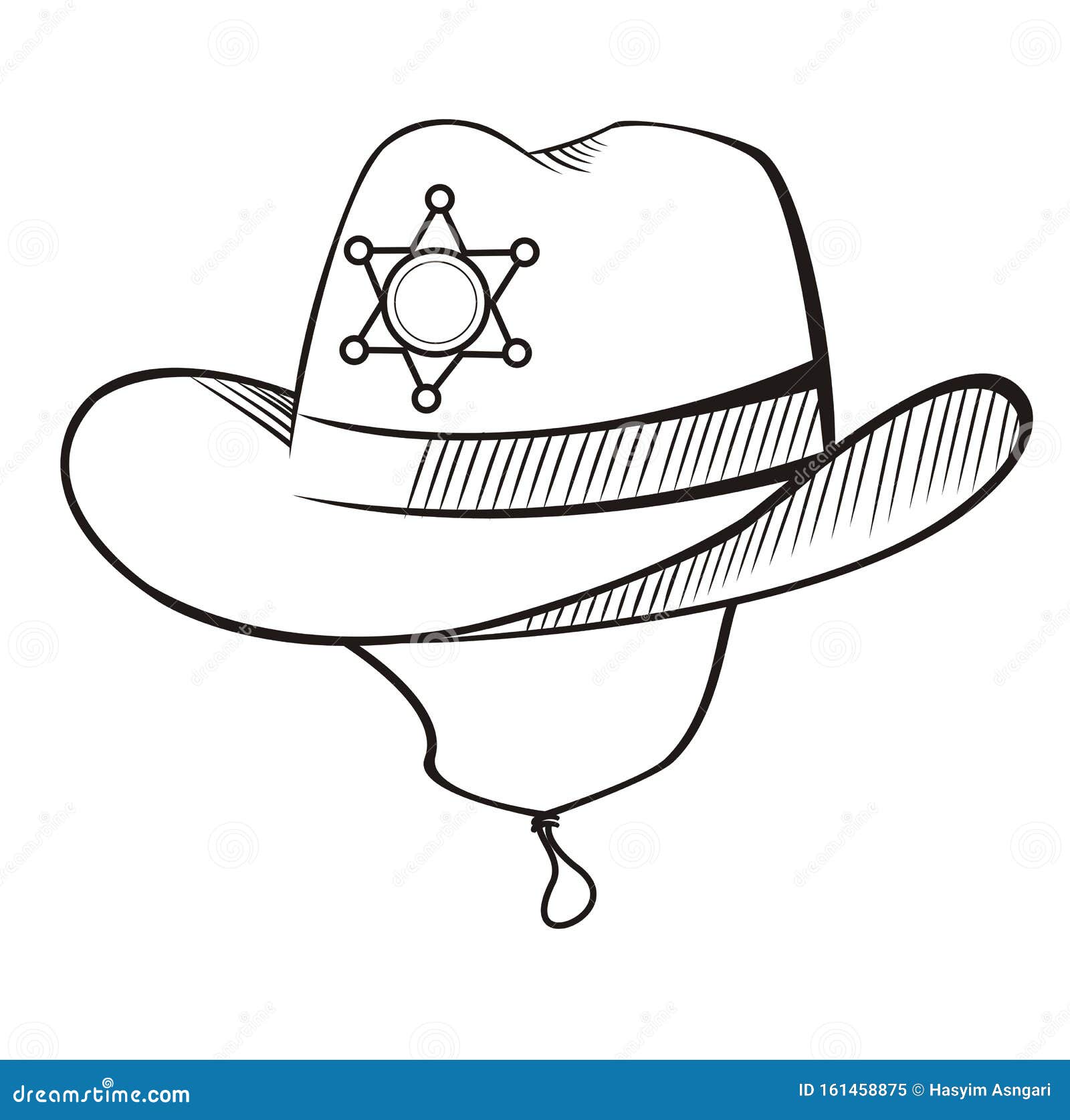 Cowboy Hat Hand Drawn Sketch Stock Vector - Illustration of straw ...