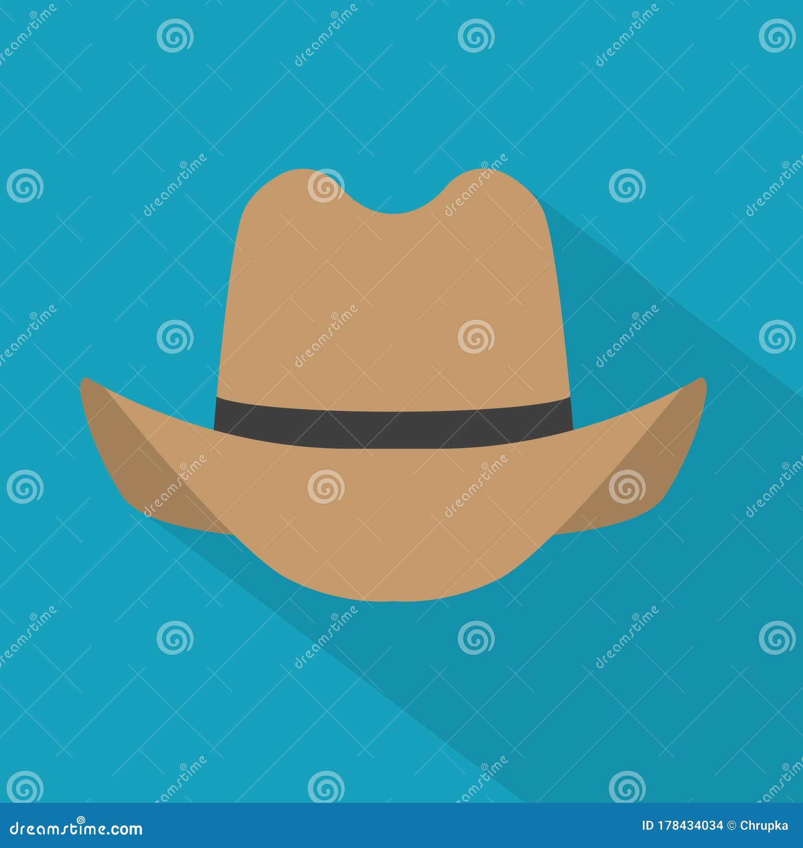 Cowboy hat icon stock vector. Illustration of symbol - 178434034