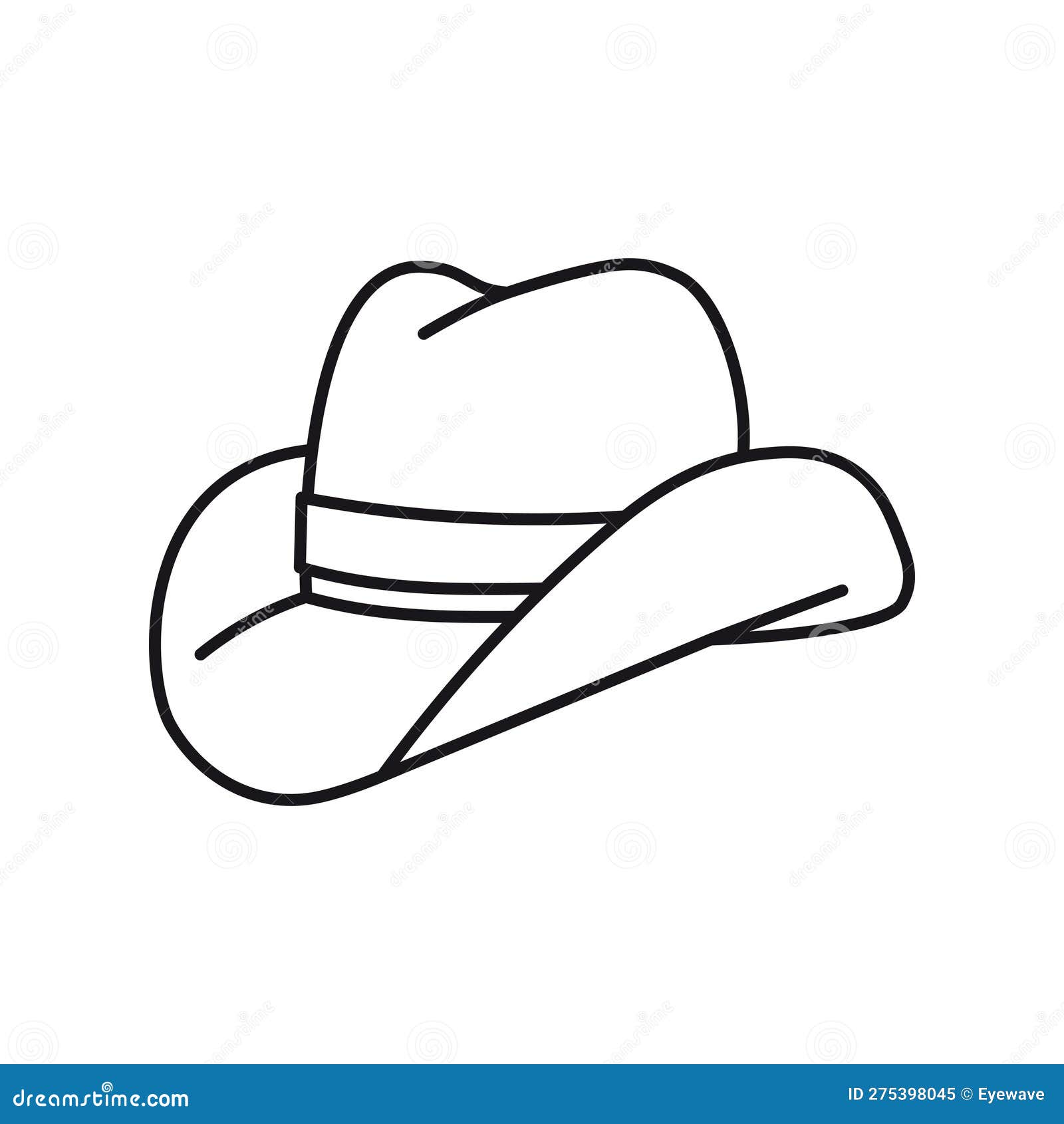Cowboy Hat Line Icon Vector Stock Vector - Illustration of isolated ...