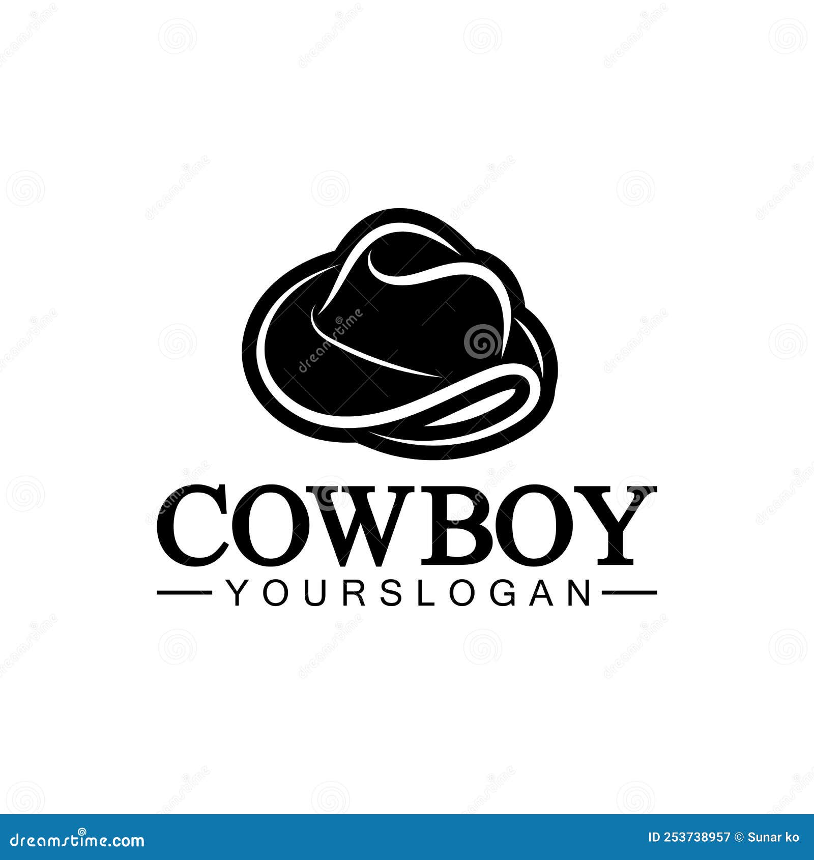 Cowboy Hat Logo Icon Vector Design Template Stock Vector - Illustration ...