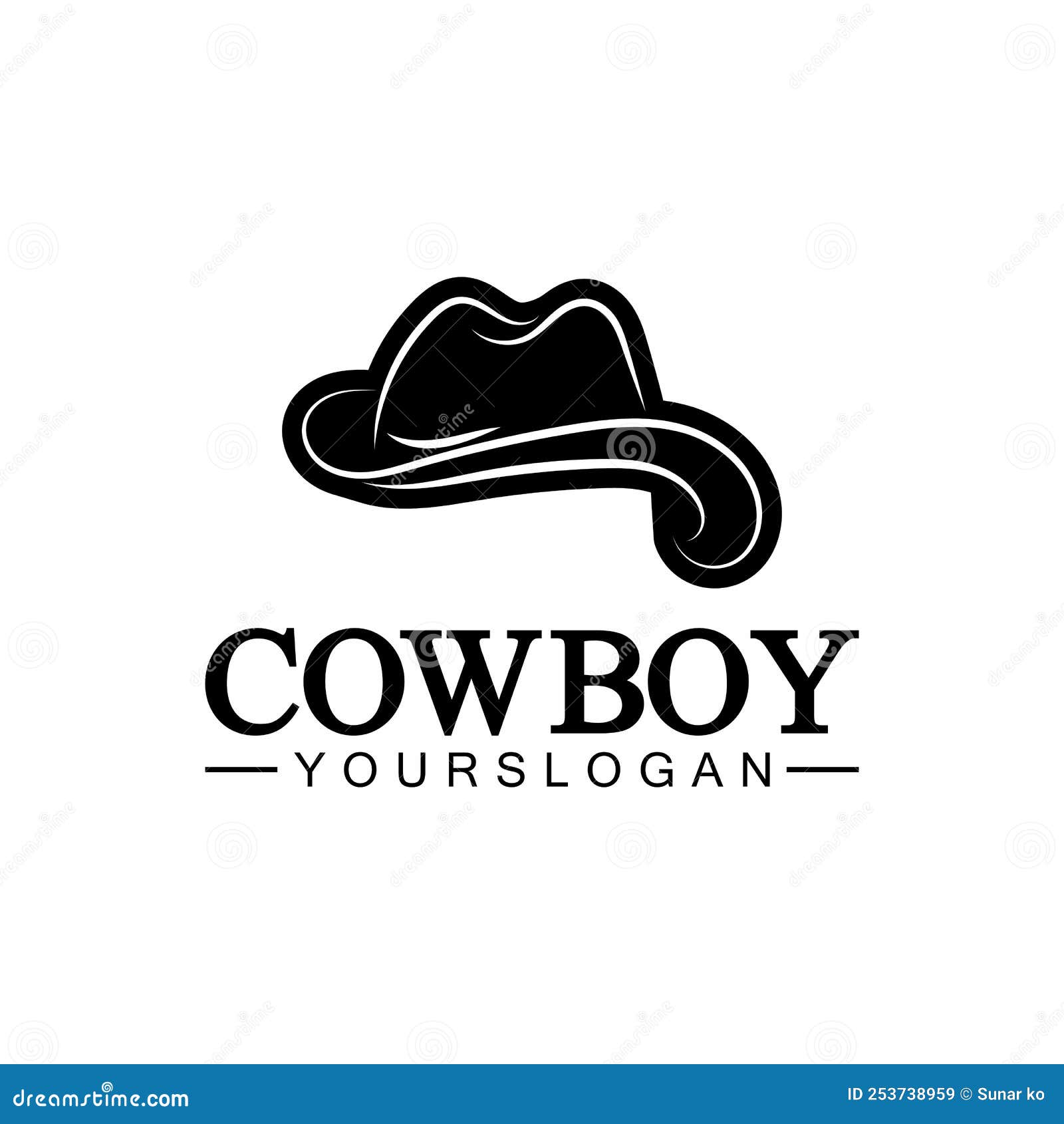 Cowboy Hat Logo Icon Vector Design Template Stock Vector - Illustration ...