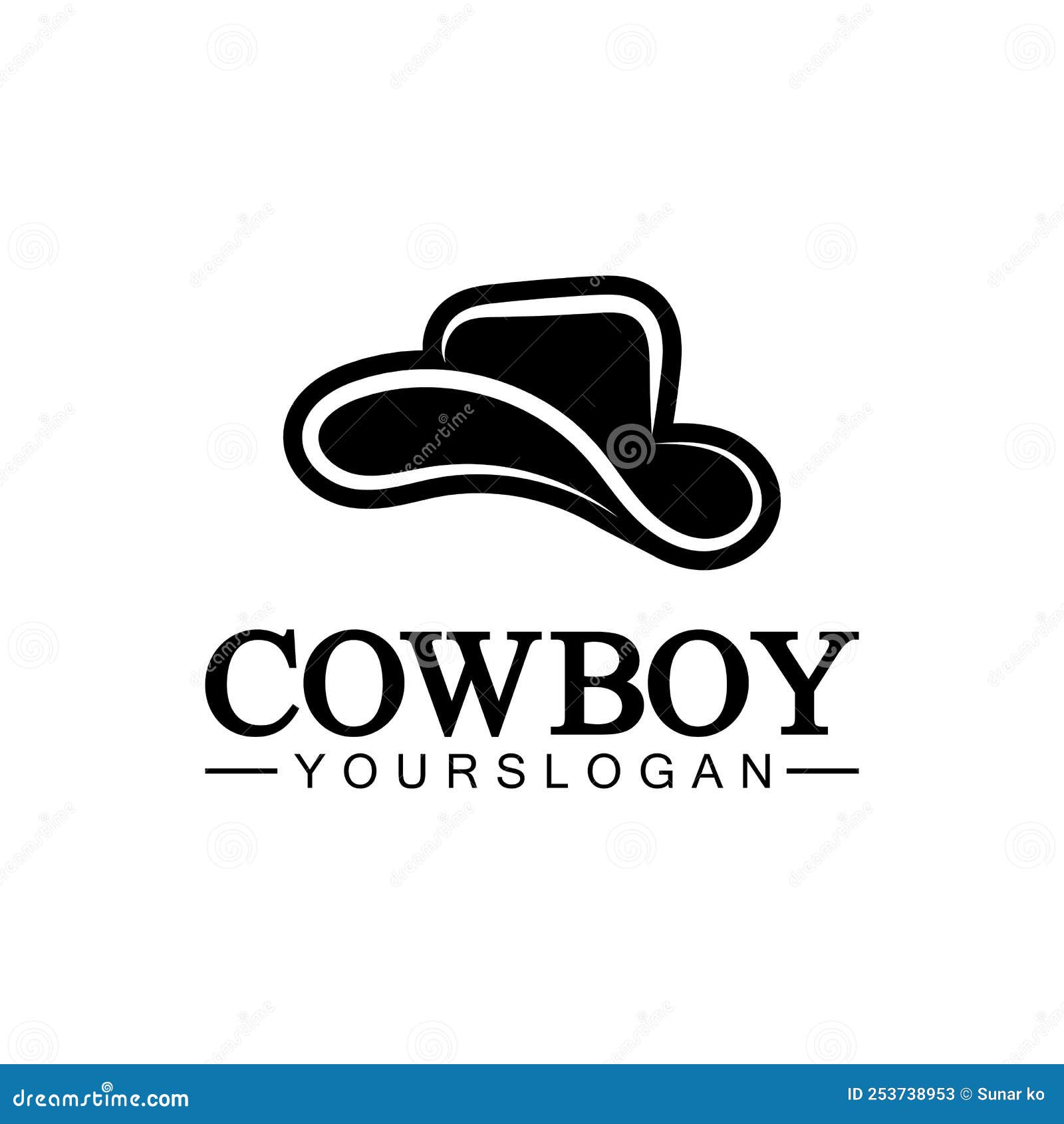Cowboy Hat Logo Icon Vector Design Template Stock Vector - Illustration ...
