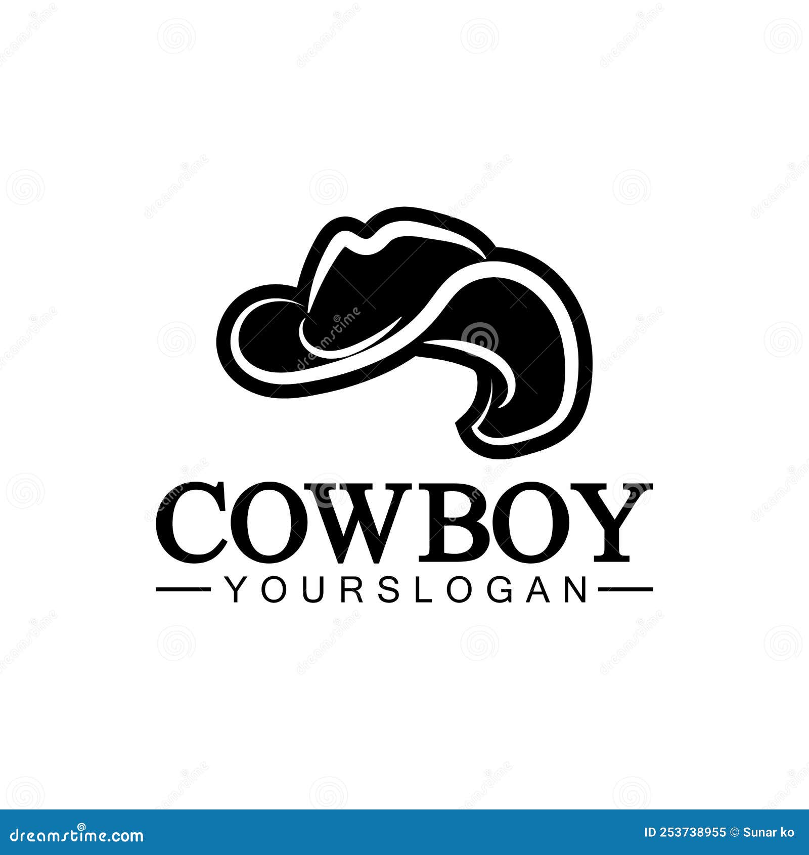 Cowboy Hat Logo Icon Vector Design Template Stock Vector - Illustration ...
