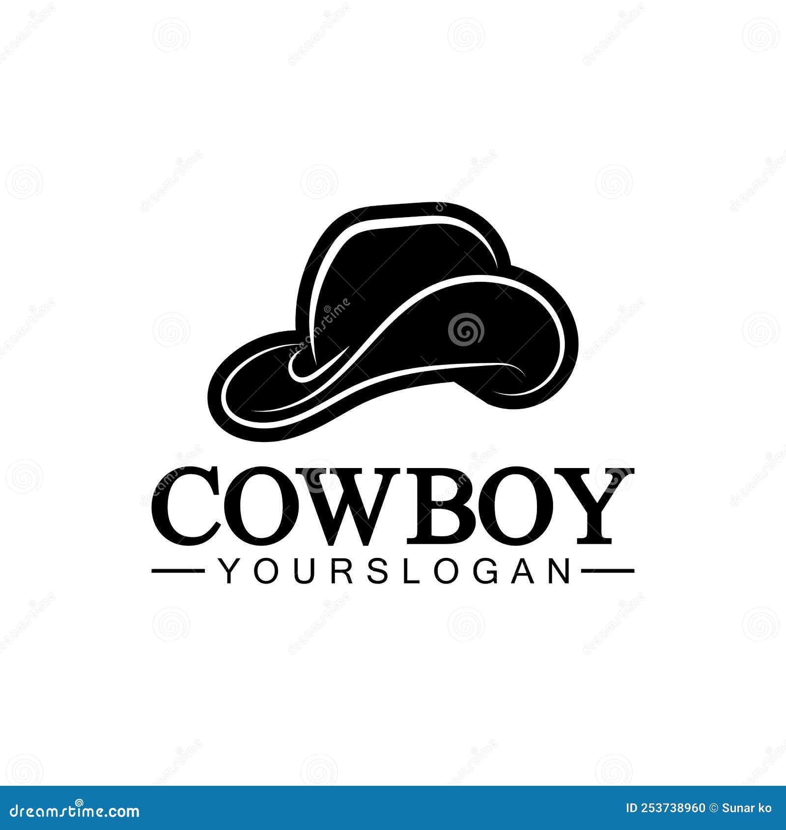 Cowboy Hat Logo Icon Vector Design Template Stock Vector - Illustration ...