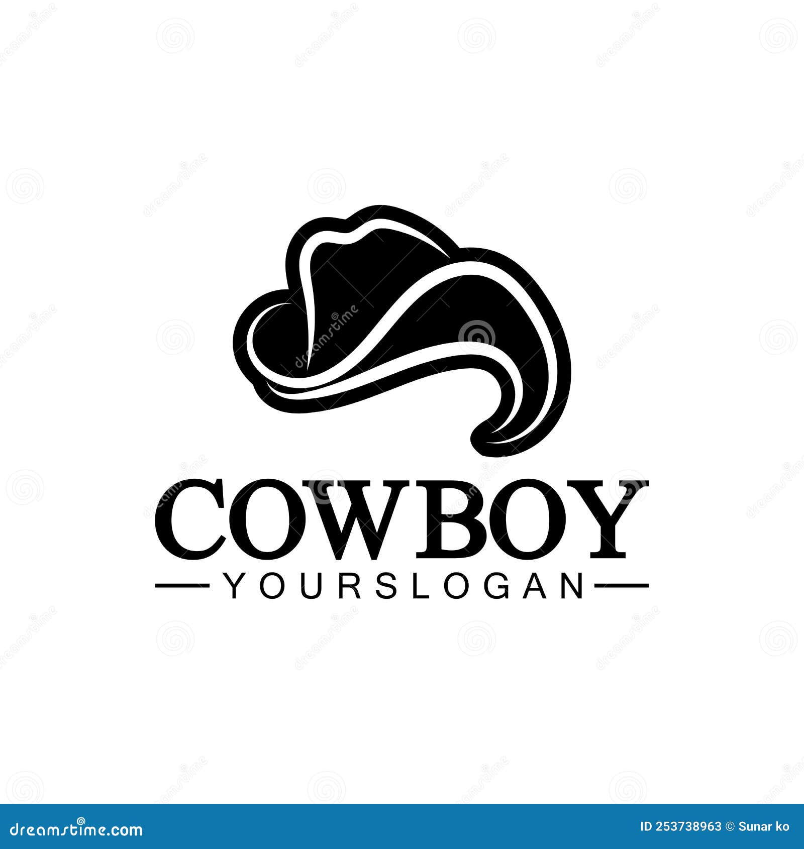 Cowboy Hat Logo Icon Vector Design Template Stock Vector - Illustration ...