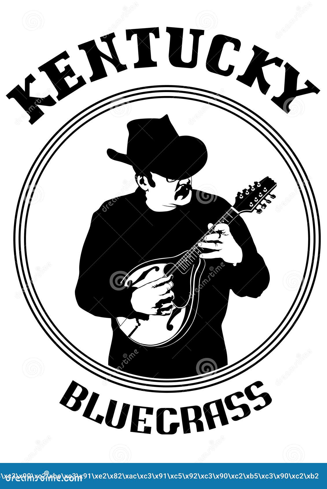 Cowboy with mandolin three stock vector. Illustration of musician ...