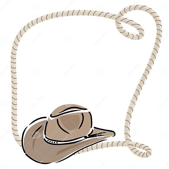 Cowboy hat with rope stock vector. Illustration of icon - 18630289