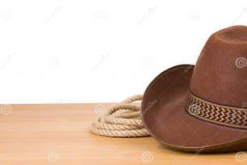 Cowboy Hat and Rope on White Stock Photo - Image of head, rodeo: 21469620