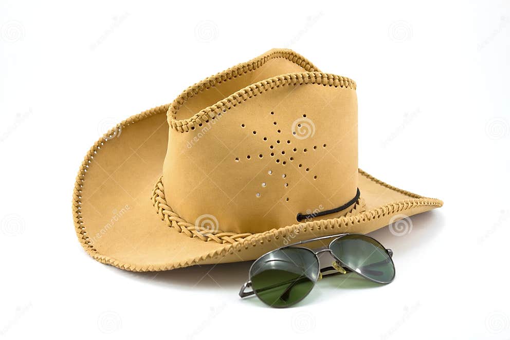 Cowboy hat and sunglasses stock image. Image of isolation - 16999347