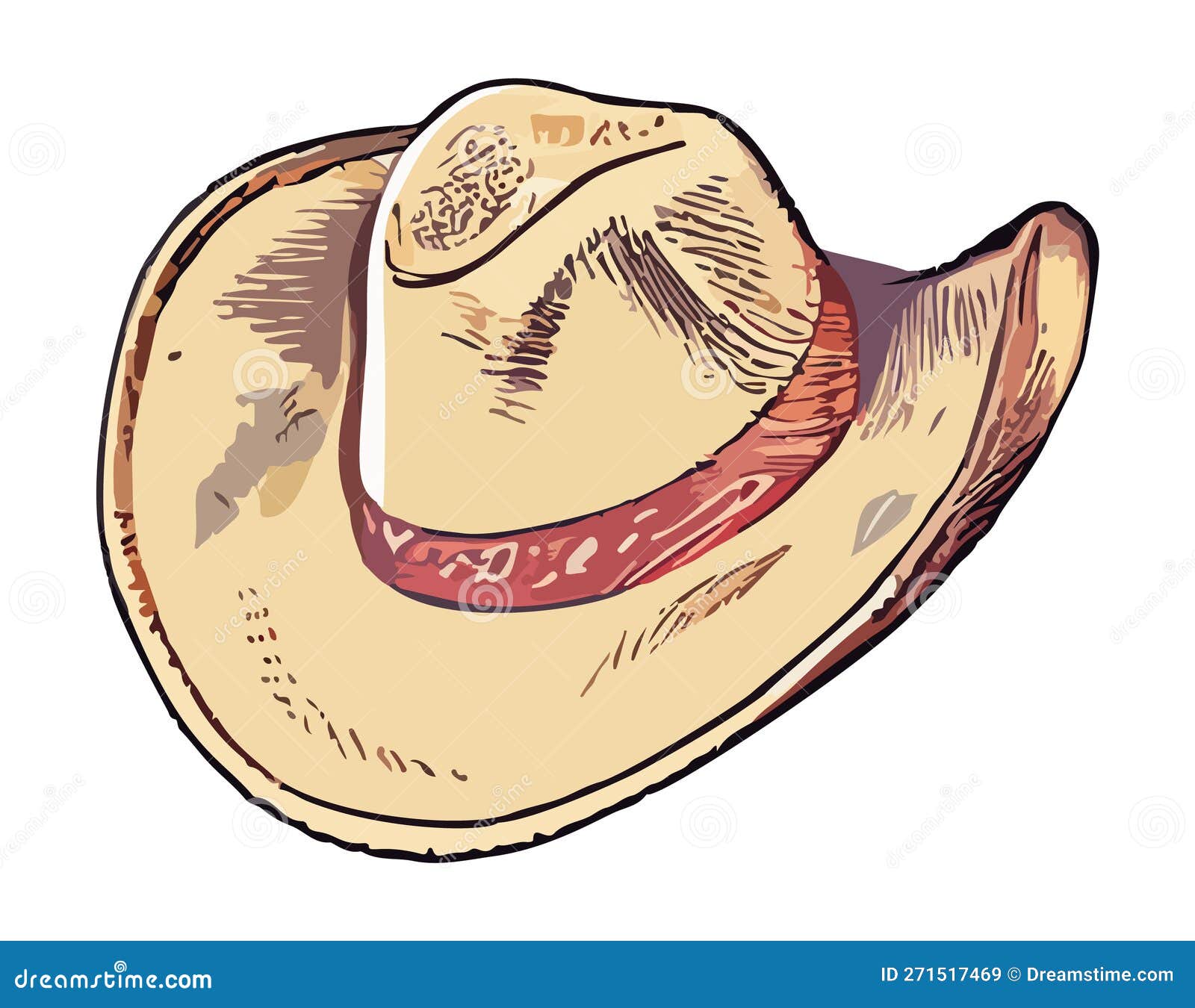 Cowboy Hat, Vector Illustration Stock Vector - Illustration of brown ...