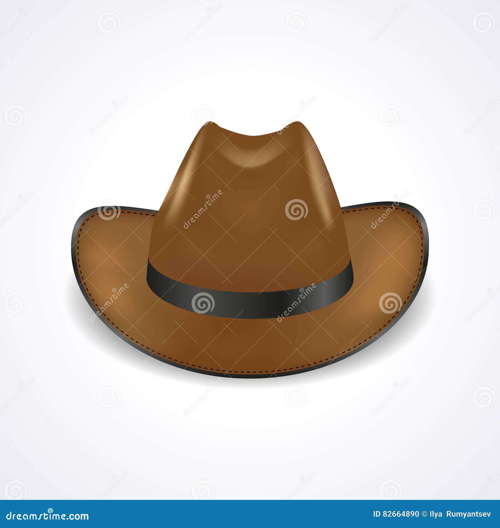 White Cowboy Hat Front View