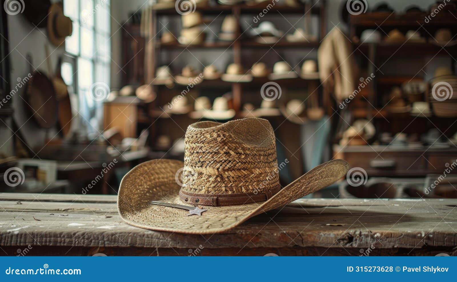 Cowboy Hats in Barn Workshop Stock Photo - Image of beautiful, straw: 315273628