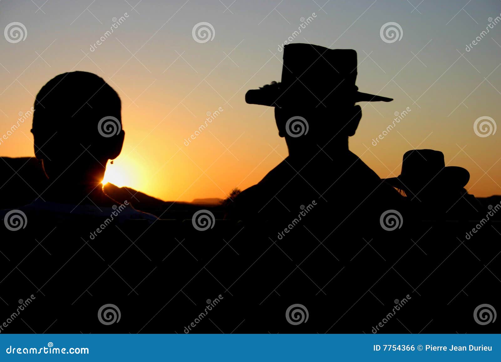 Cowboy hats in sunset stock photo. Image of springs, alice - 7754366