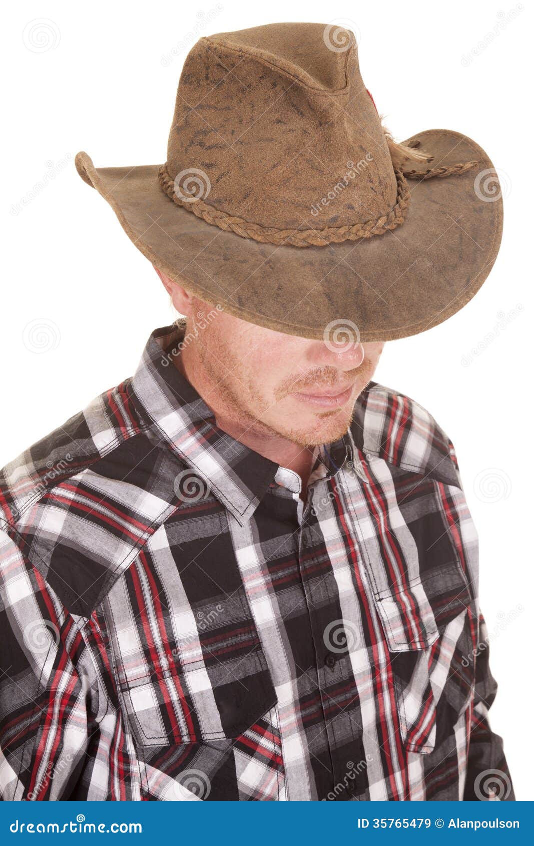 Cowboy Head Close Hat Over Eyes Stock Image - Image of male, black ...