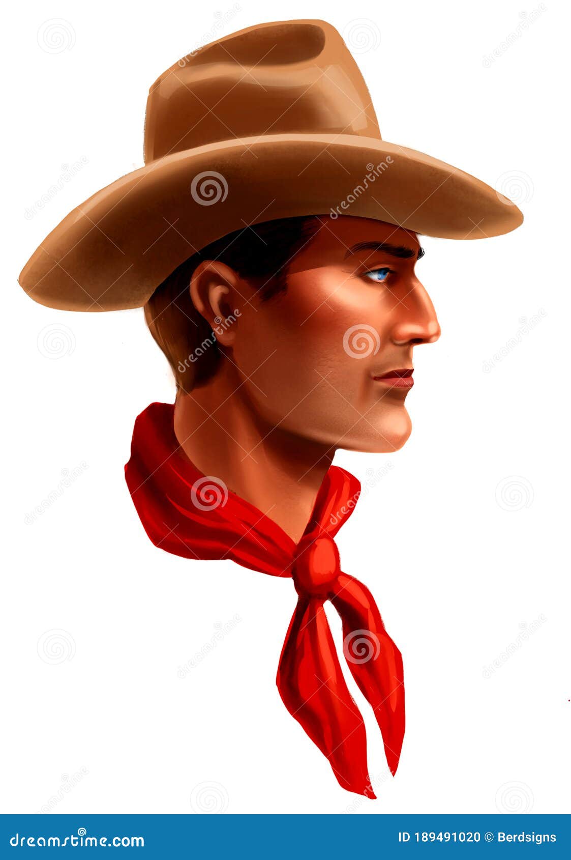 Cowboy Head Stock Illustration | CartoonDealer.com #189491020