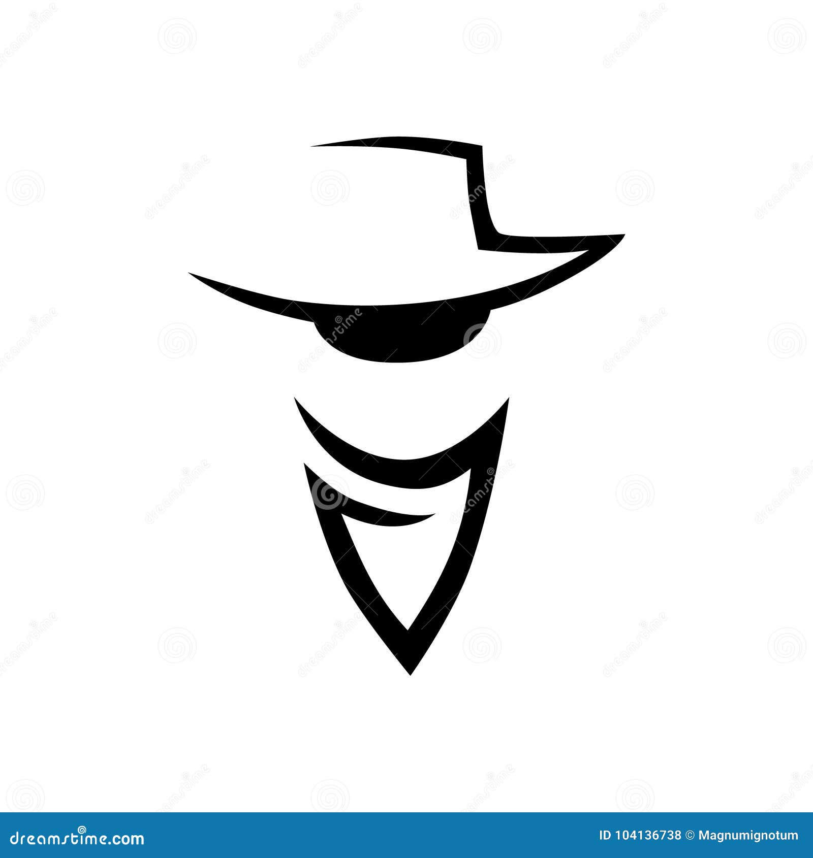 Cowboy head logo on white stock vector. Illustration of symbol - 104136738