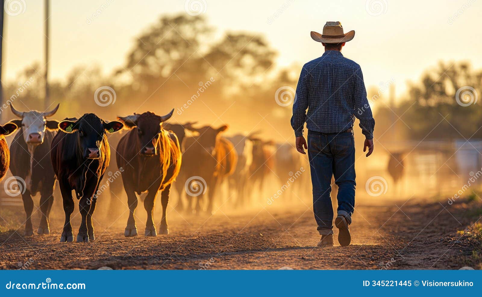 Cowboy Herding Sheep Vector Illustration | CartoonDealer.com #5560388