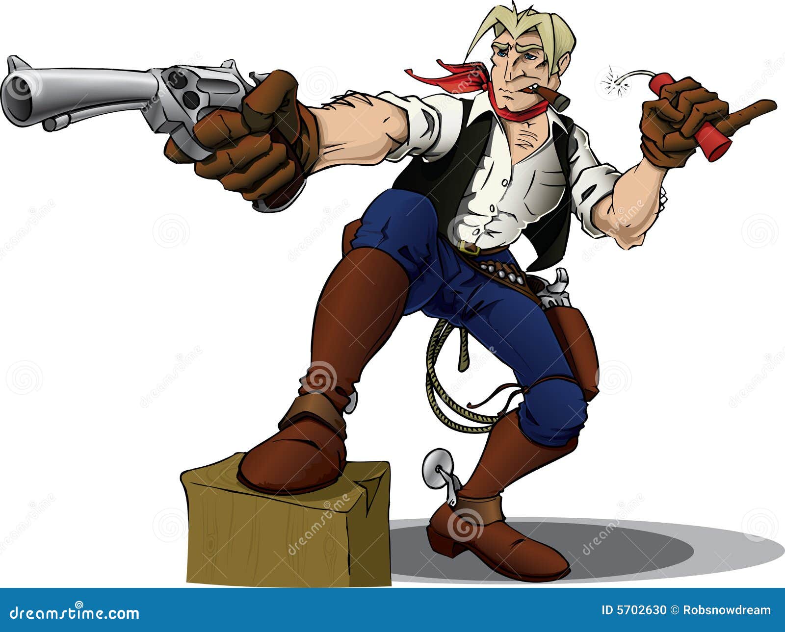 Cowboy hero stock illustration. Illustration of bullet - 5702630