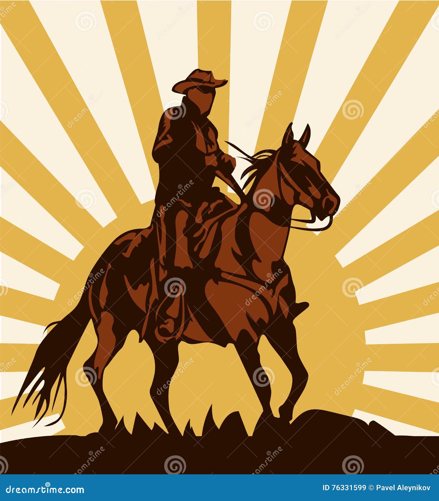 Cowboy Riding Vector