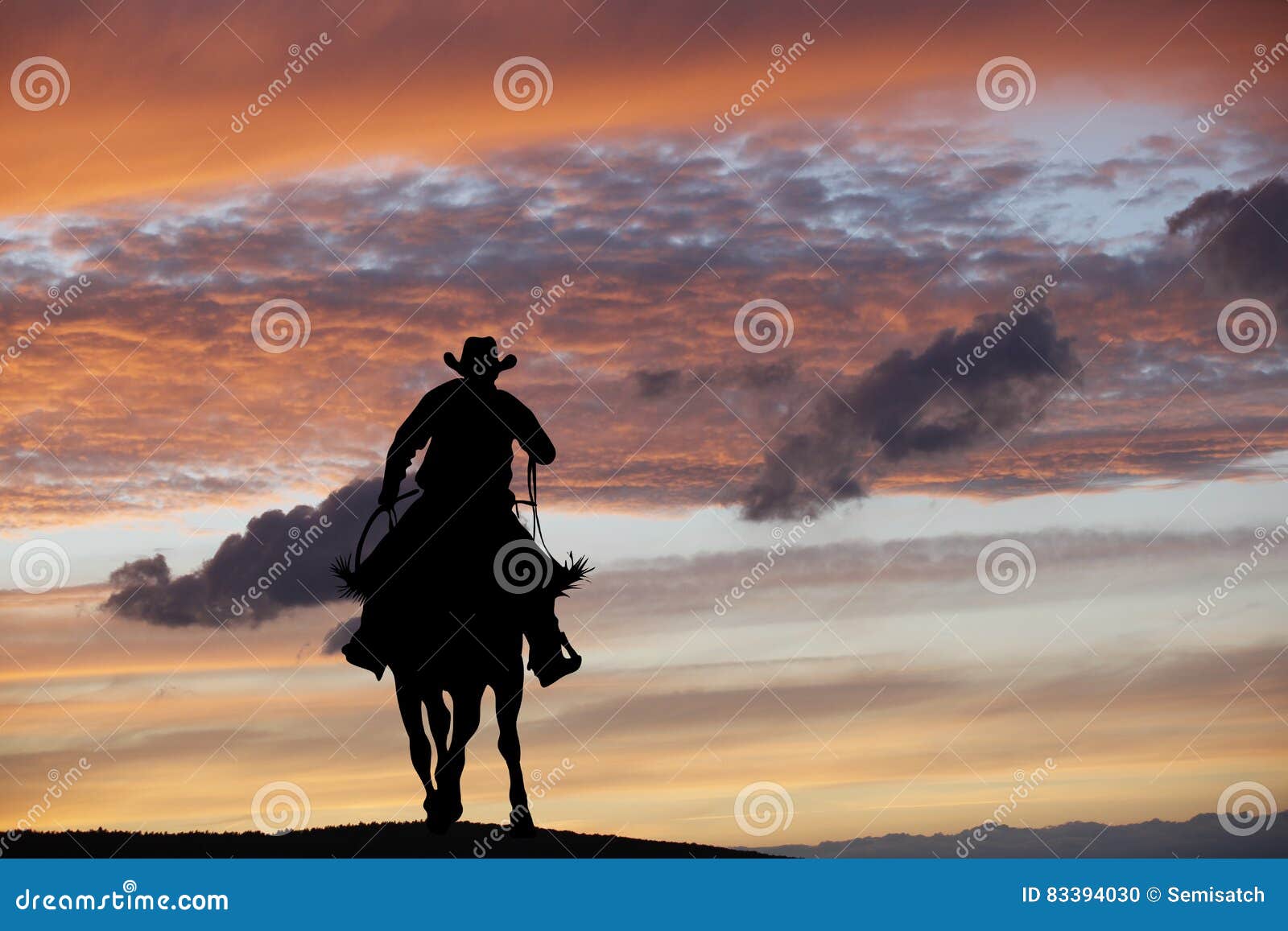 Riding Into Sunset Cowboy With His Guitar