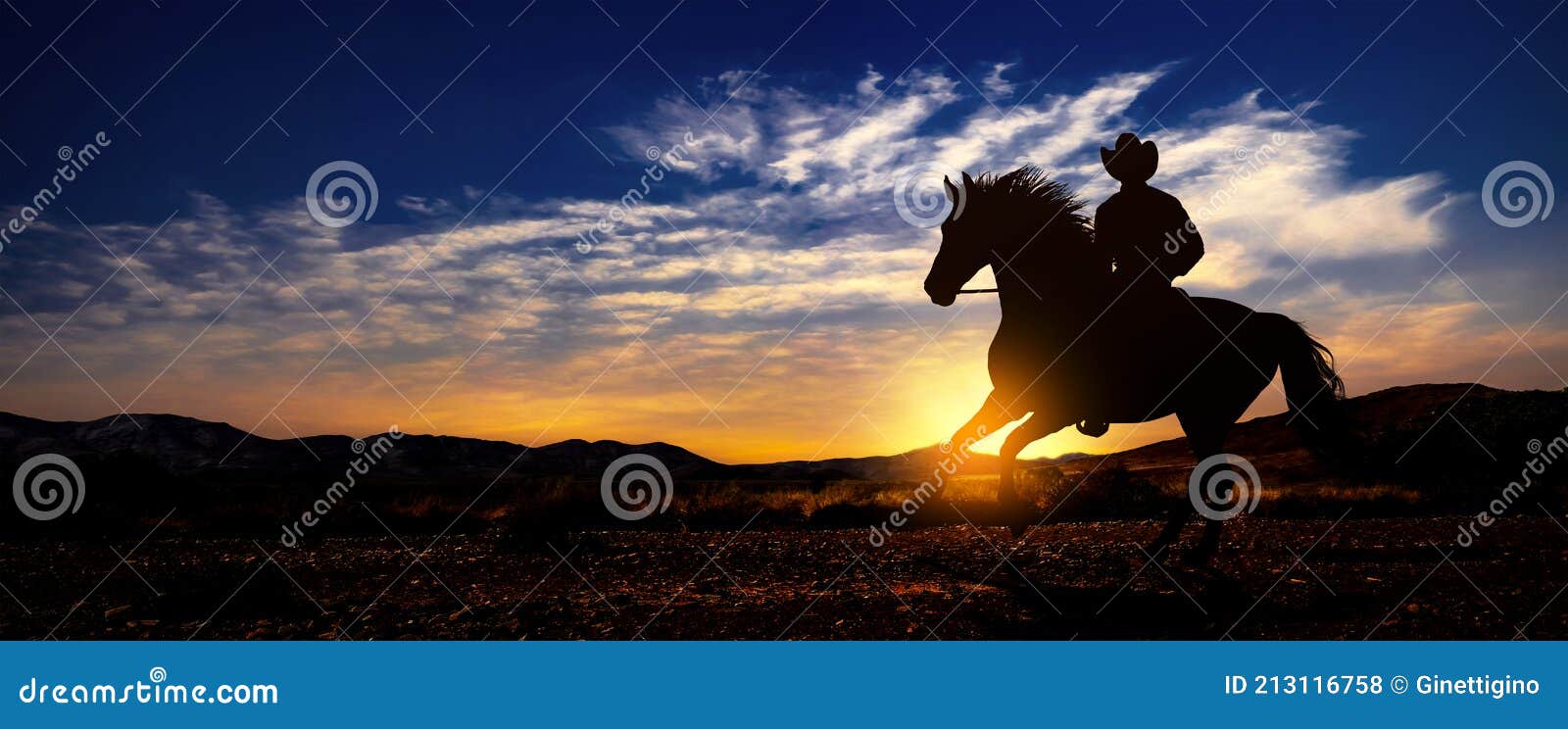 Cowboy on Horseback in the Lonely Valley Stock Photo - Image of cowboy ...