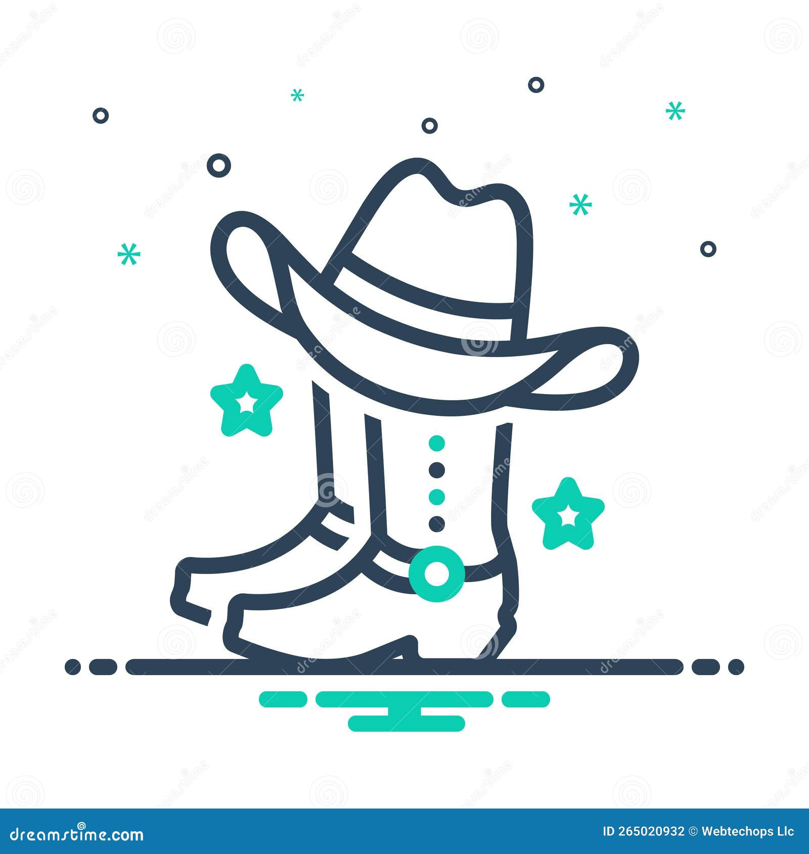 Mix Icon for Cowboy, Cow Man and Leather Stock Vector - Illustration of ...