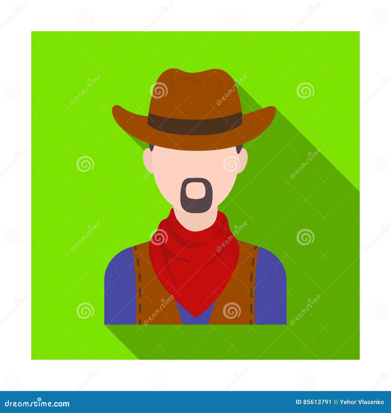 Cowboy Icon In Outline Style Isolated On White Background. Rodeo Symbol ...