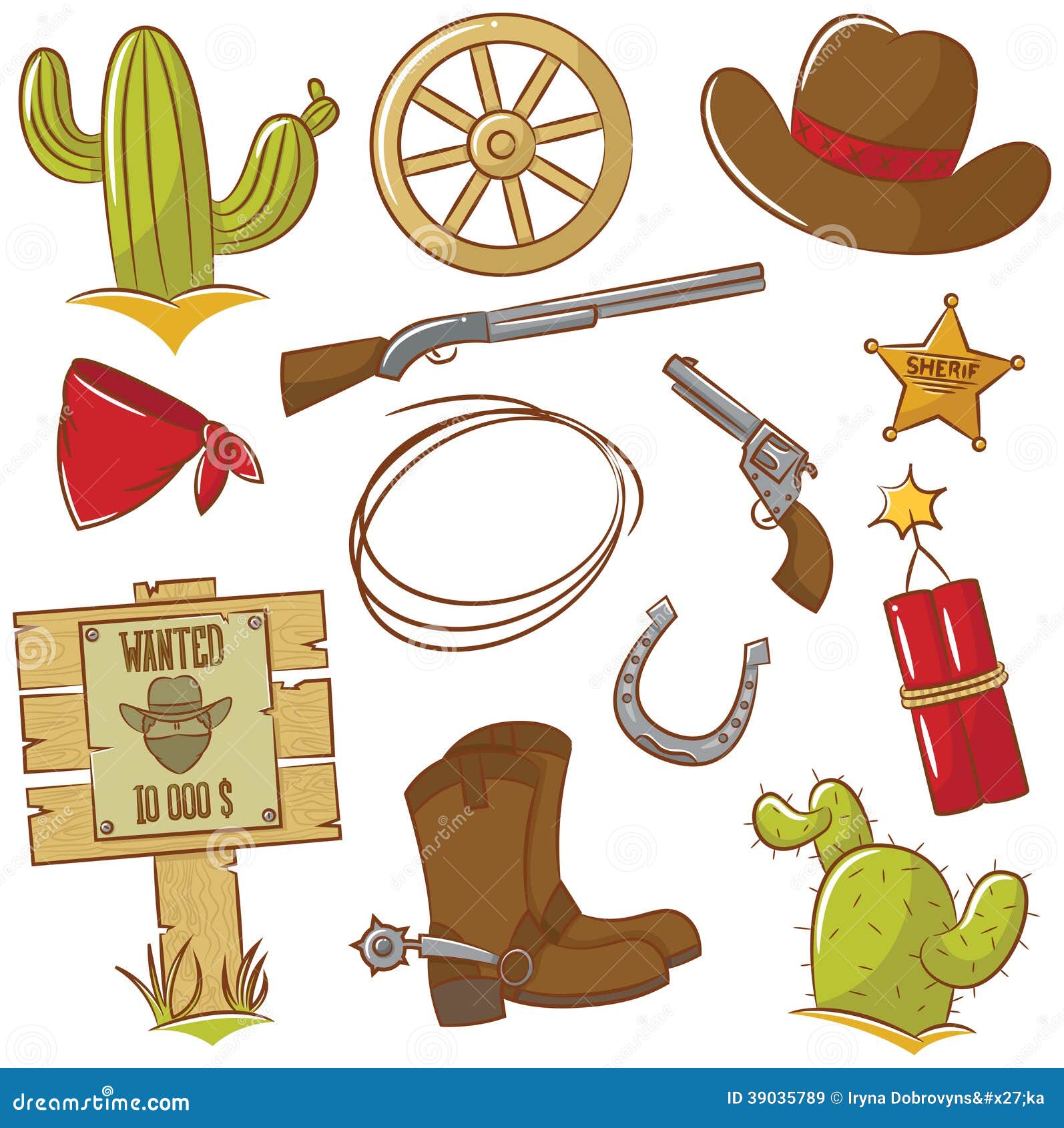 Cowboy Icons Set vector illustratie. Illustration of groep - 39035789