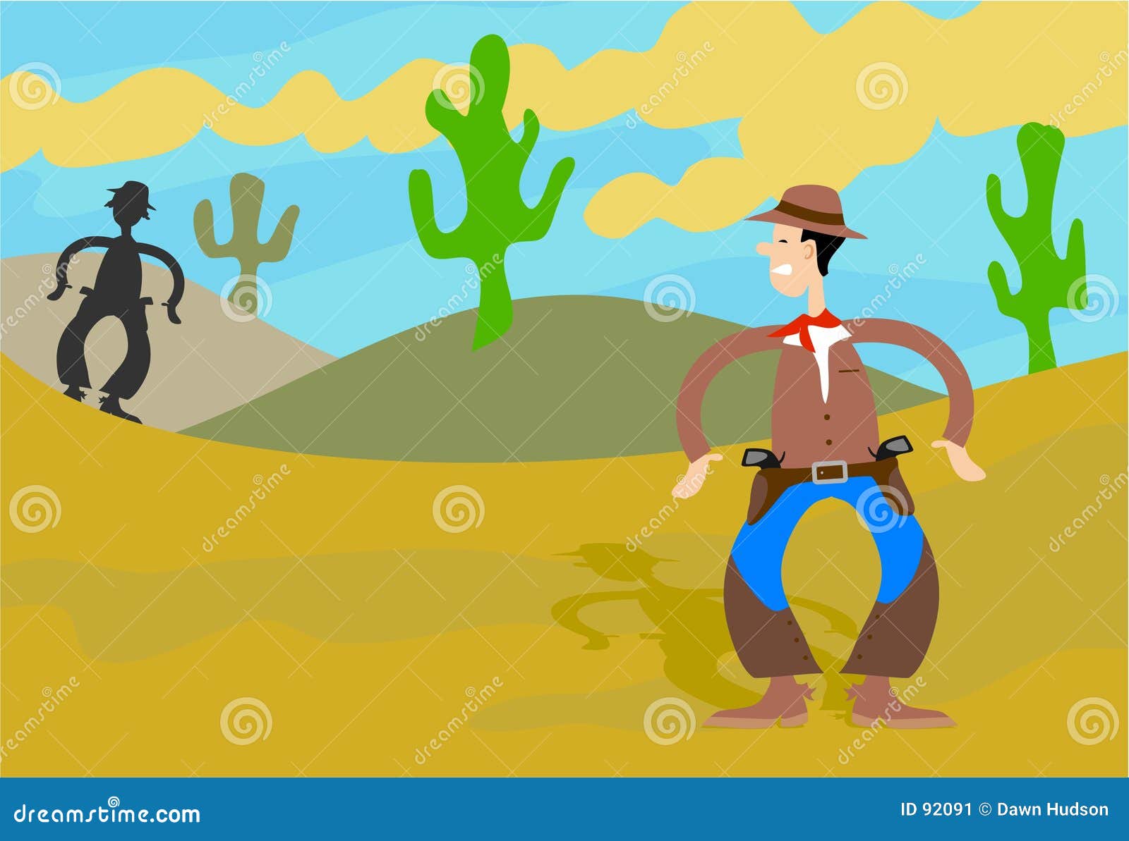 Cowboy Joe stock vector. Illustration of defend, cactus - 92091
