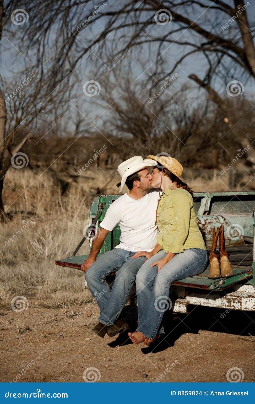 Cowboy Kiss stock photo. Image of woman, girlfriend, cheerful - 8859824